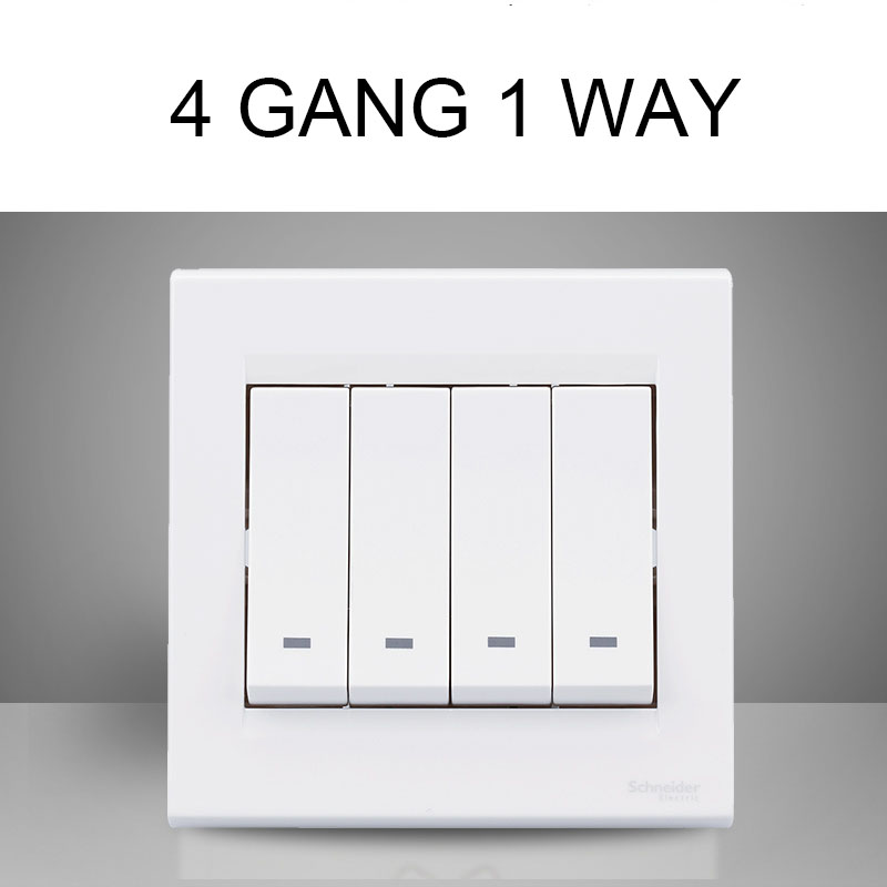 Schneider Adora four gang one way switch,Switch Socket