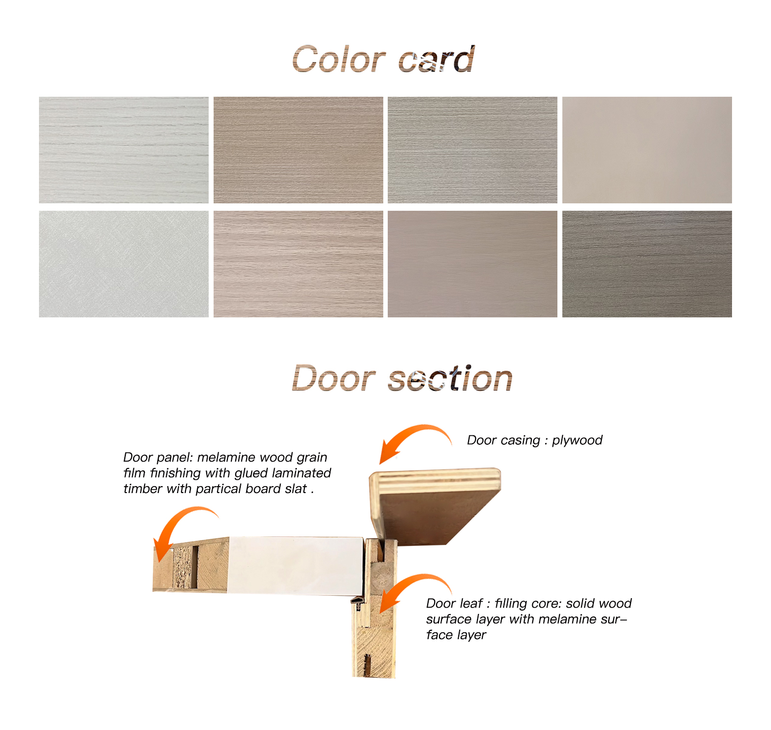 Soundproof House Interior Wooden Doors Folding Door MDF Solid Wood Doors