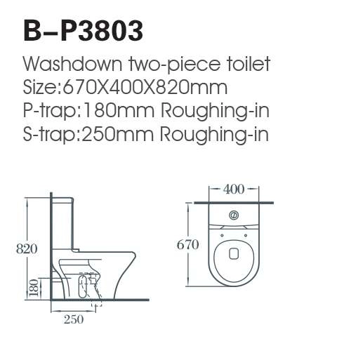 Washdown One Piece Toilet Strap Ptrap Sanitary Ware Ceramic Toilets