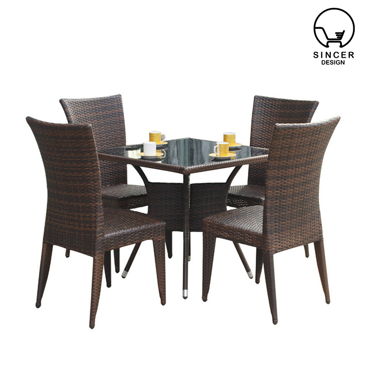 Outdoor Rattan Garden Dining Table Furniture Garden Patio Rattan ...