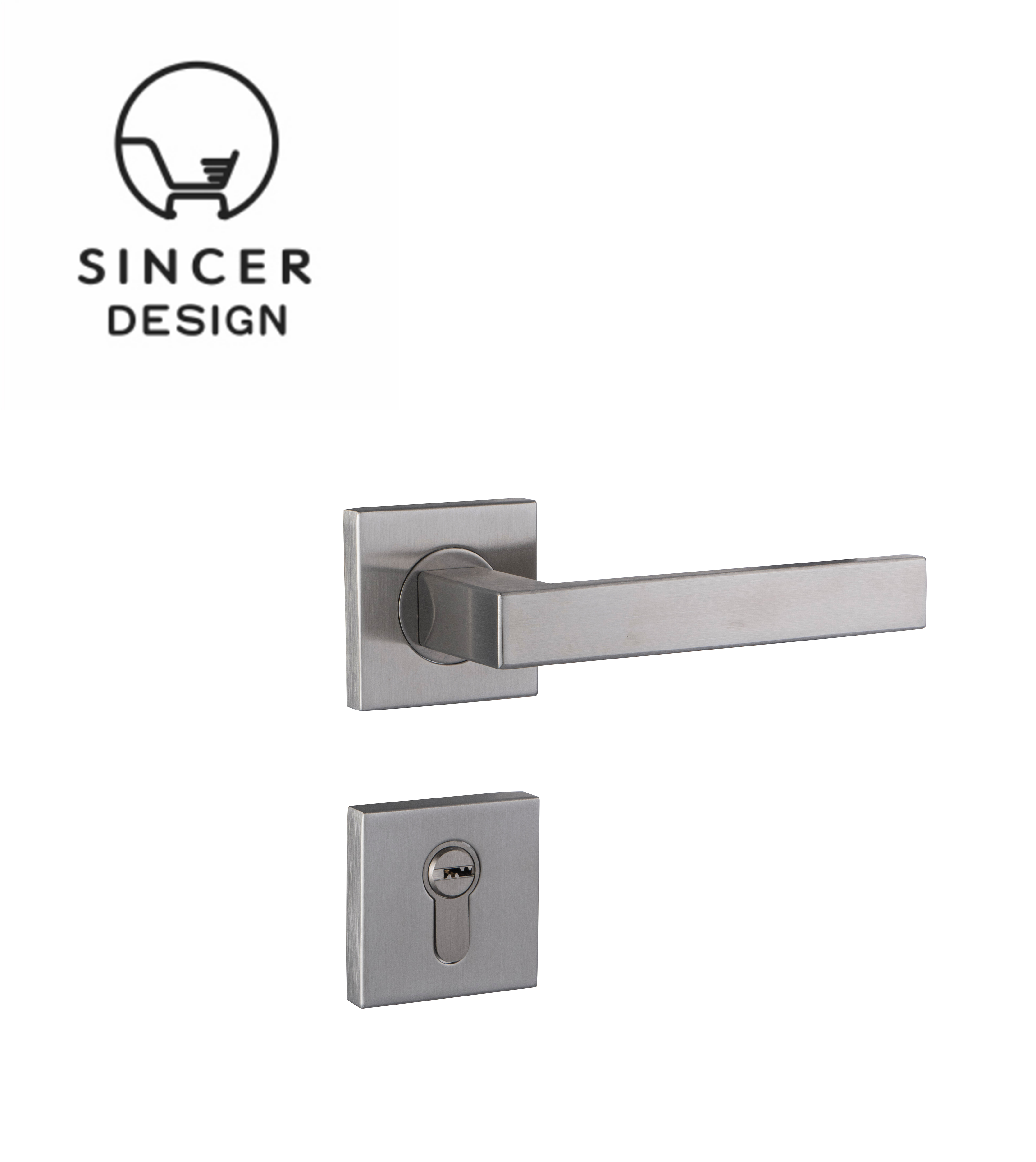 Modern Door Magnetic Lock Luxury Split Door Lock with Handle for Bathroom