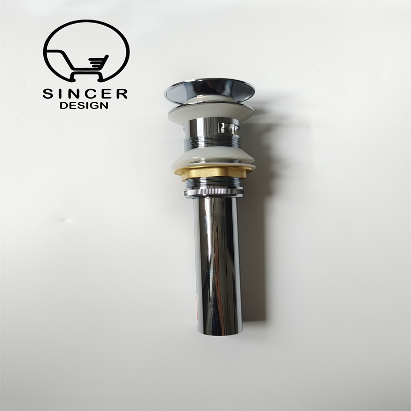 Electroplate Bathroom Sink Drain Wash Basin Push Down Pop-Up Drain ...