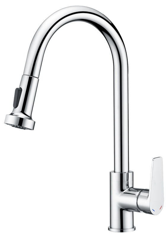 Kitchen Faucet with Cold and Hot Water Control, Pull-Down Design ...