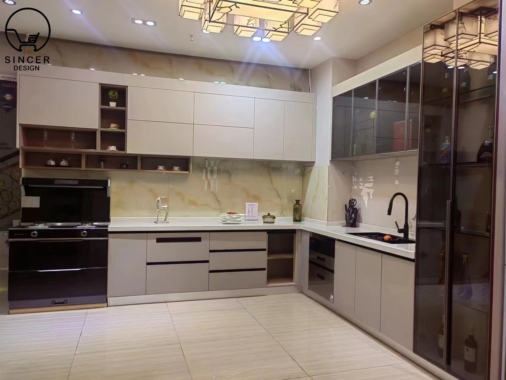 Furniture High Quality Cupboard Modular Modern Solid Wood Kitchen ...