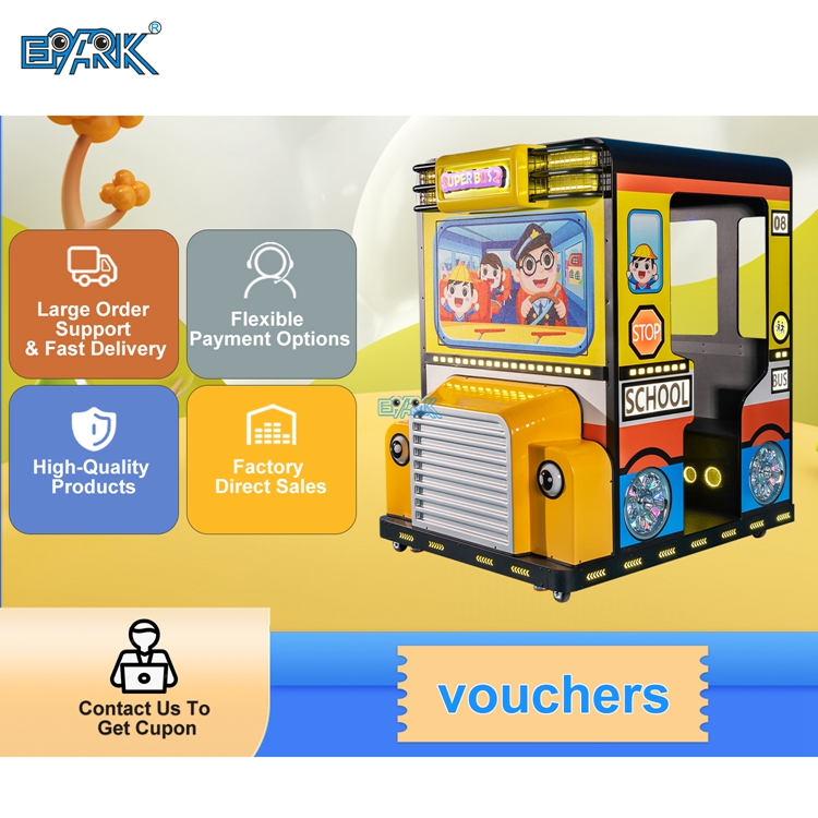 Kids Super School Bus Theme Park Rides Amusement Arcade Game Machine ...