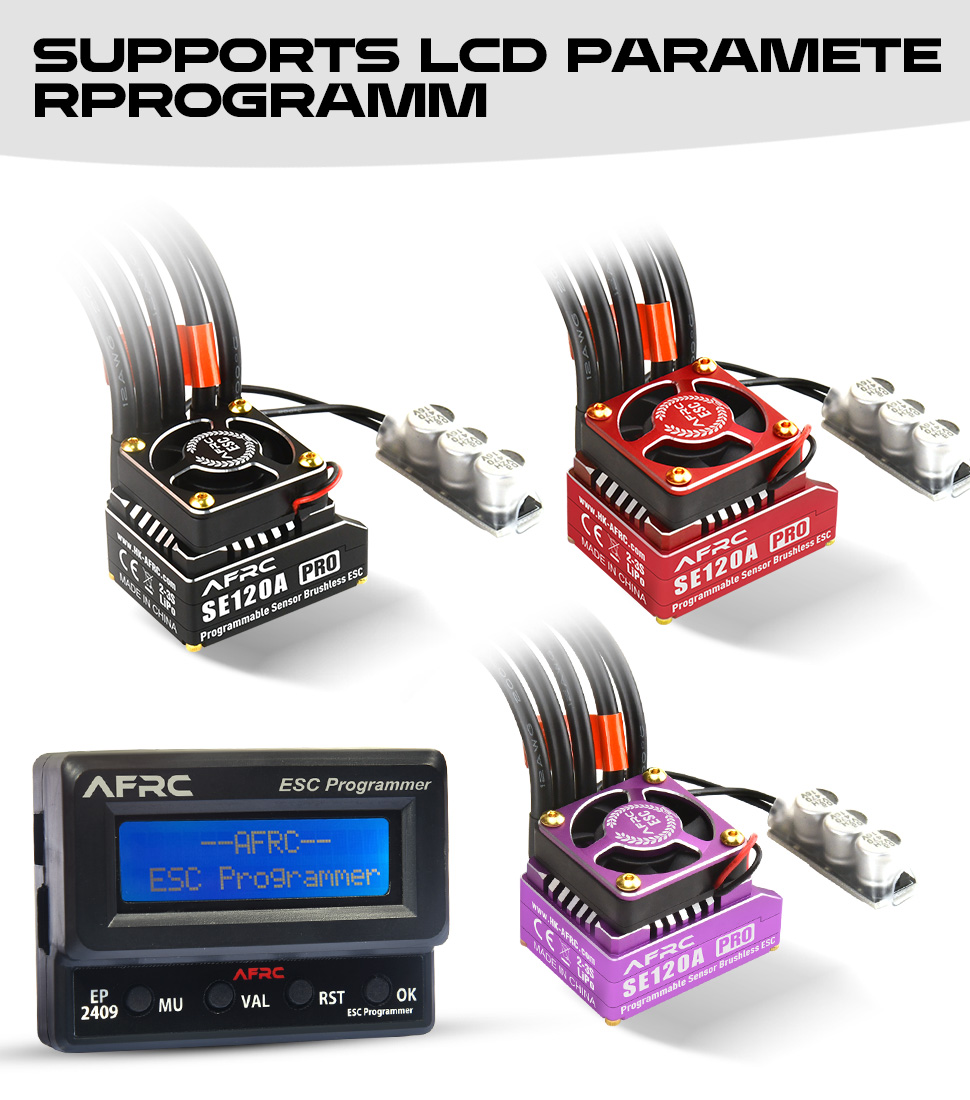 AFRC-SE120A PRO Programmable Sensored Brushless ESC,ESC/MOTORS