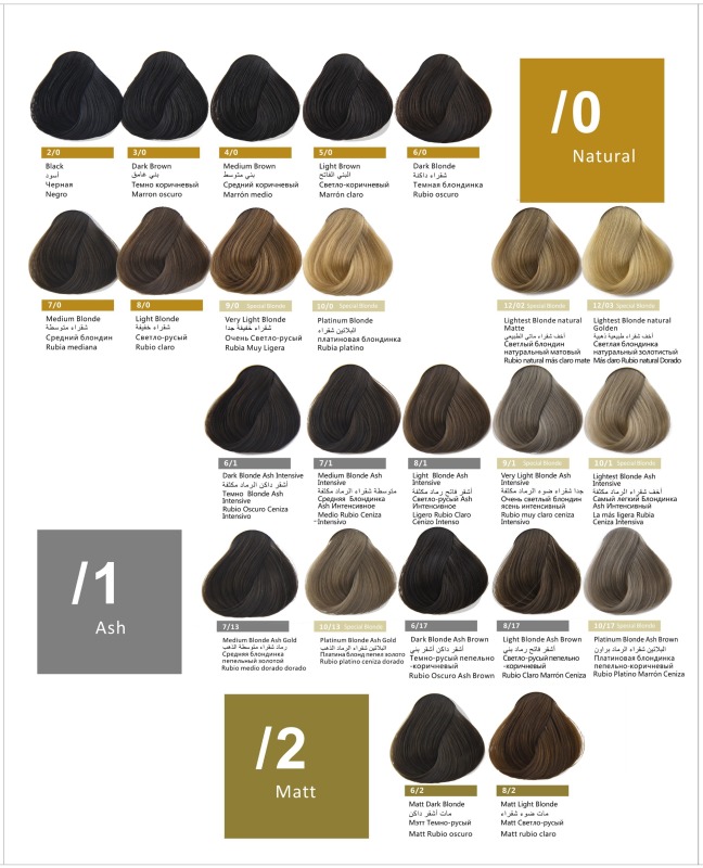 Carthaea 52 color hair color chart