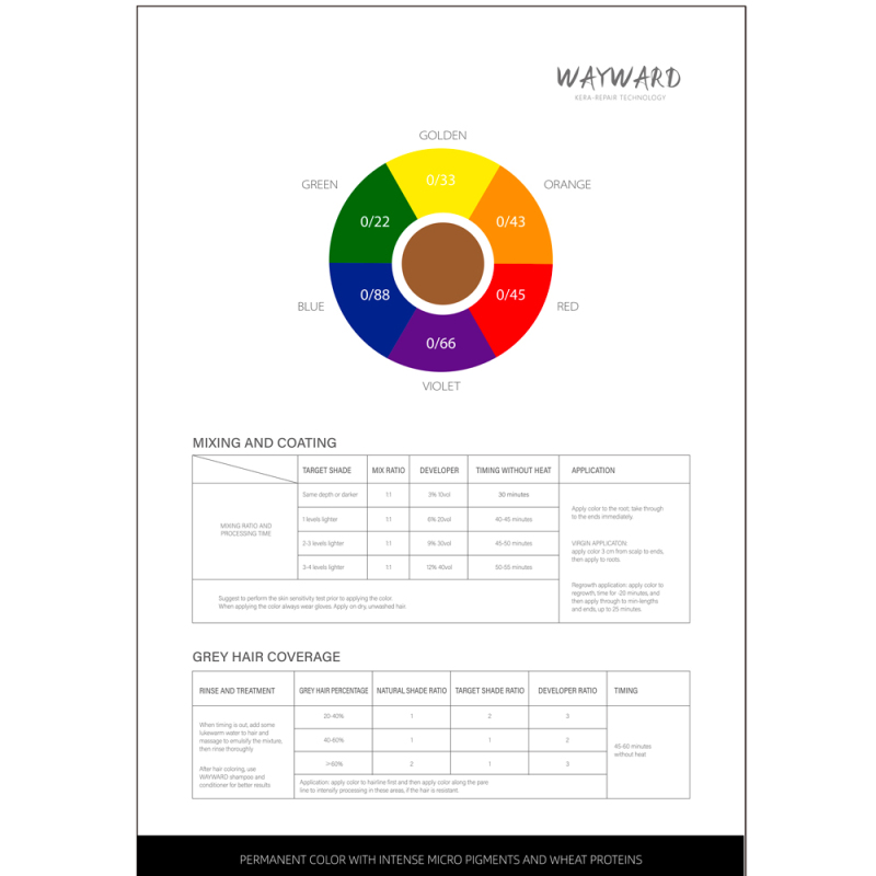Wayward hair 46 color hair color chart