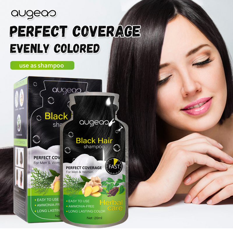 augeas 20ml sachet herbal hair dye shampoo for white hair