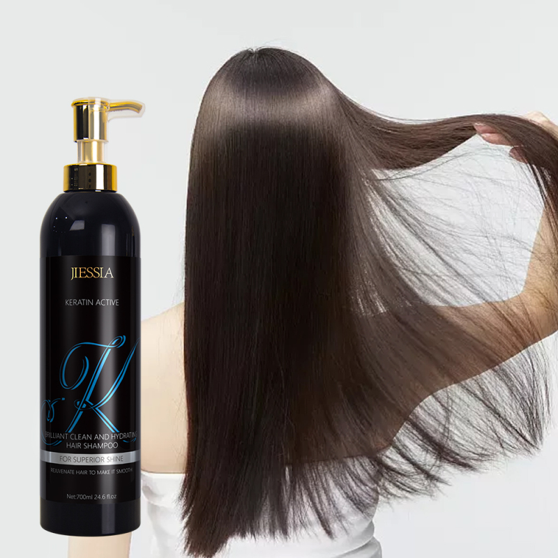 Jiessia 700ml private label keratin hair shampoo and conditioner set