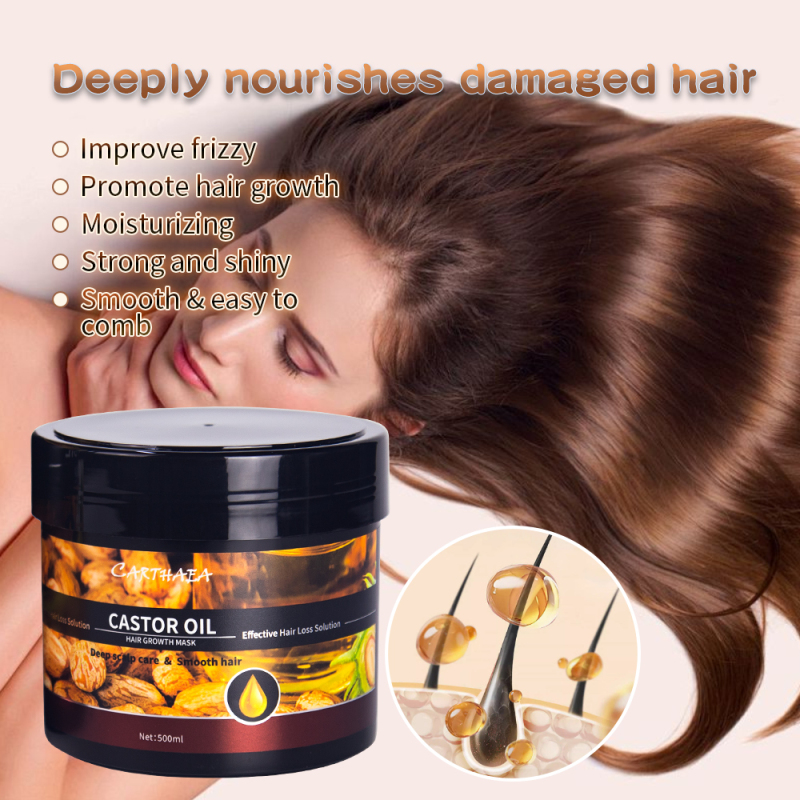 New products Jiessia castor oil hair growth mask 500ml castor oil anti ...