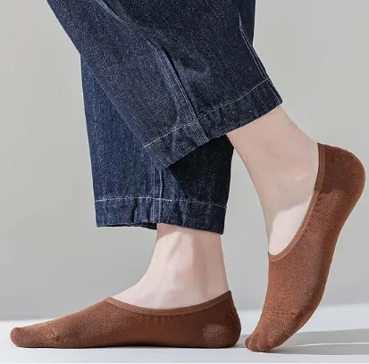 Cooplus 12 Pairs Mens Cotton No Show Socks Non-Slip Short Lightweight ...