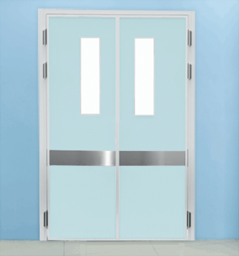 Automatic Swing door with vision panel and S.S kickplate for hospital ...