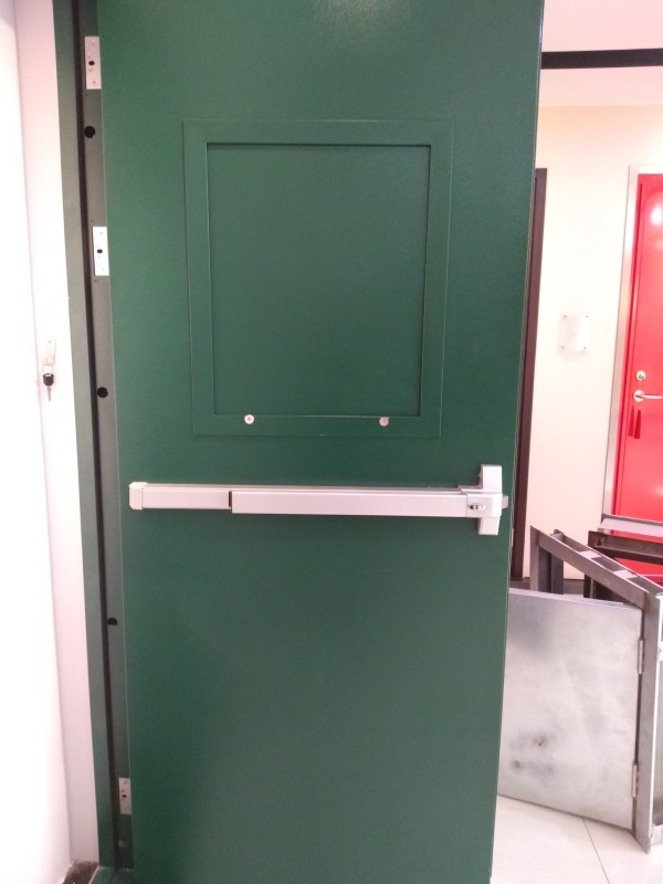 fire rated steel door with panic bar and trim ul listed 2 hours ...