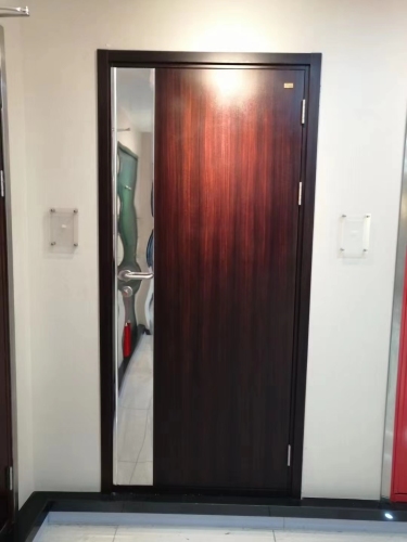 S.S plate and wooden surface finish UL Listed fire rated steel doors ...