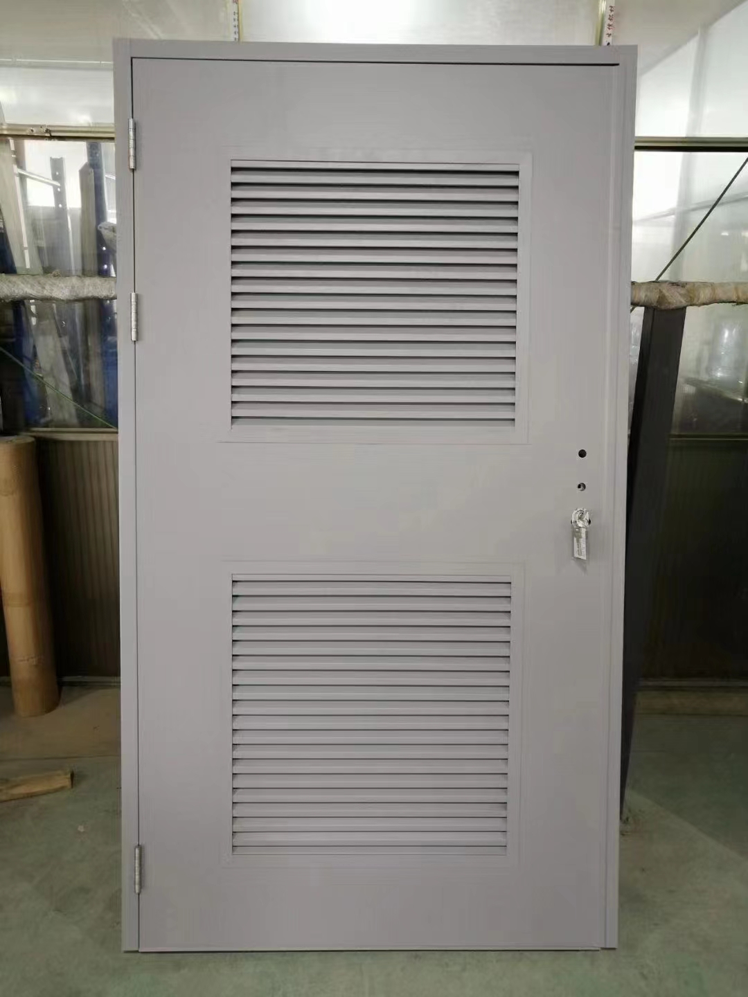 Commercial galvanized metal steel louvered door,steel door