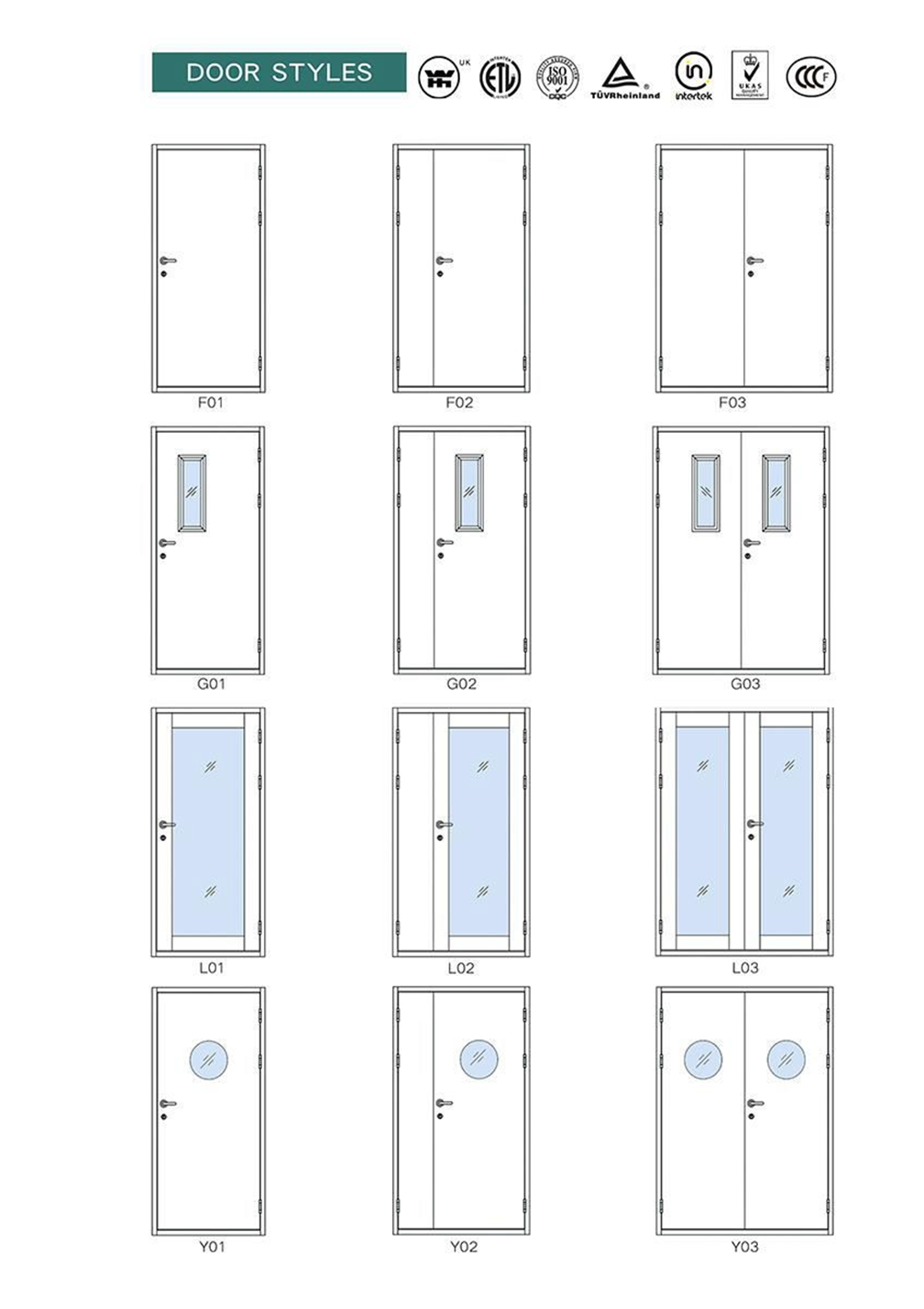 UL listed 120 Mins double fire rated steel doors with panic bar and ...