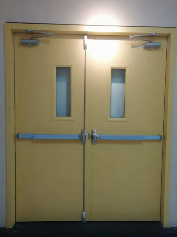 UL listed 120 Mins double fire rated steel doors with panic bar and ...