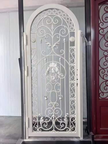 white wrought iron front door ,wrought iron door