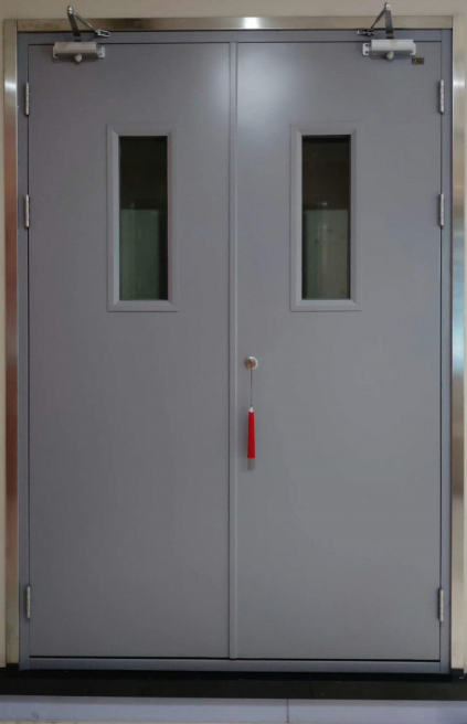 UL Listed 2 Hours fire rated exit door steel double fire door 5x7 Feet ...