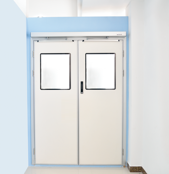 Automatic Swing door with vision panel and S.S kickplate for hospital ...