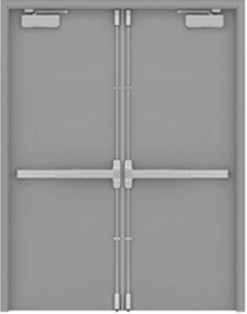 UL Listed 2 Hours fire rated exit door steel double fire door 5x7 Feet ...