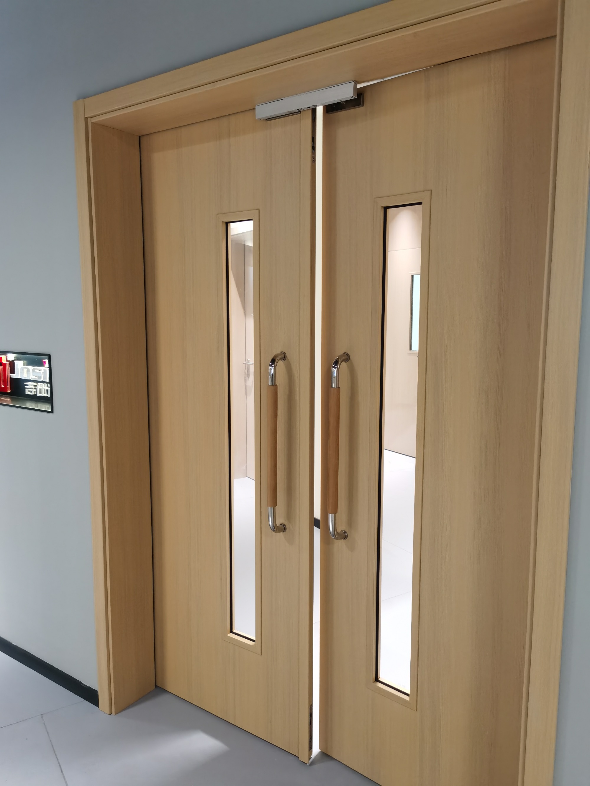 Commercial Automatic Double Swing open steel door for hospital,Hospital ...