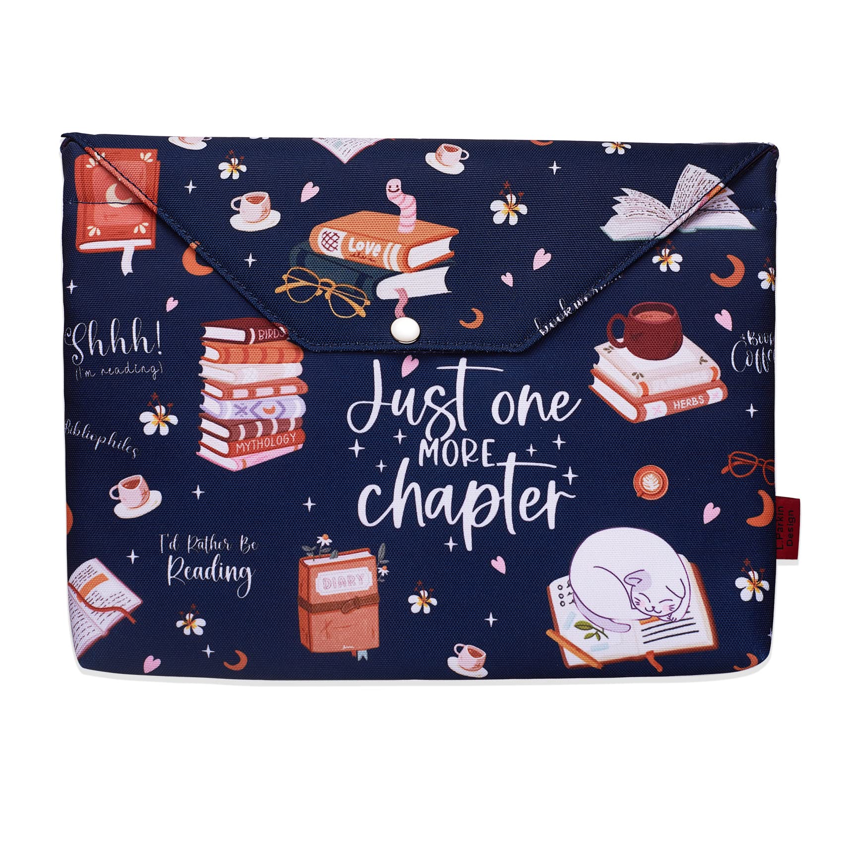 Just One More Chapter Book Sleeve, Book Protector with Zipper with ...