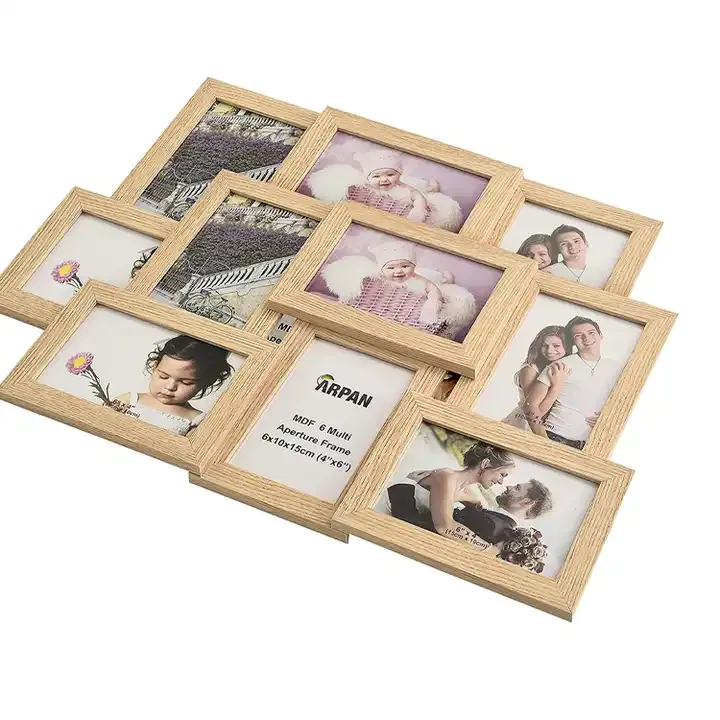 Customized 10-Openings Photo Frame Collage Rustic Picture Frame,MDF ...