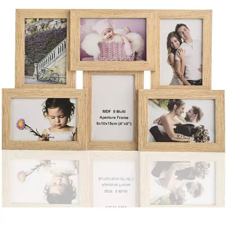 Customized 10-Openings Photo Frame Collage Rustic Picture Frame,MDF ...