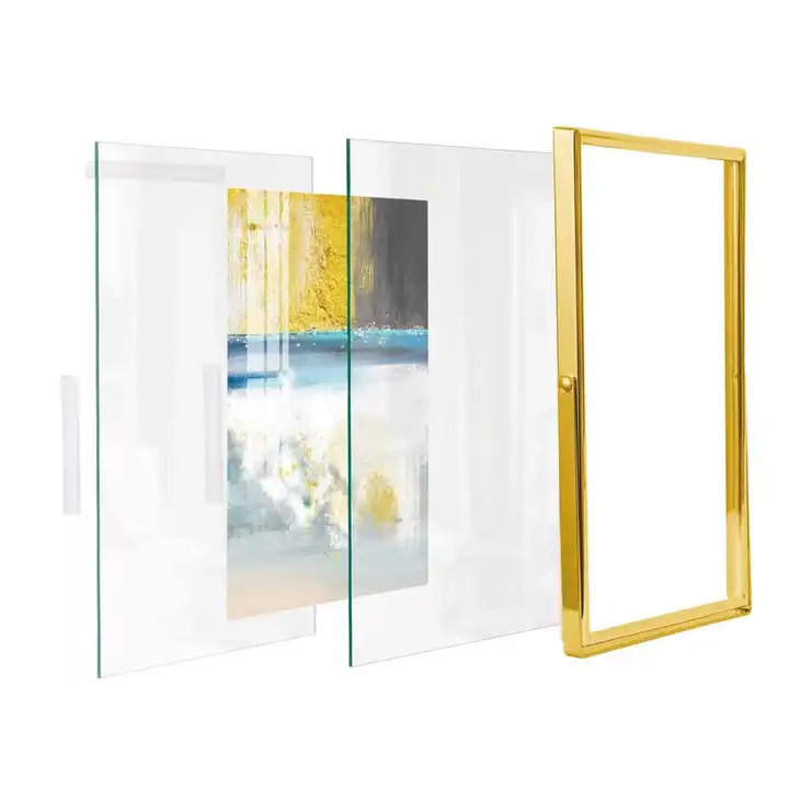 Customized Metal Picture Frame Double Side Glass Photo Frame,Metal ...