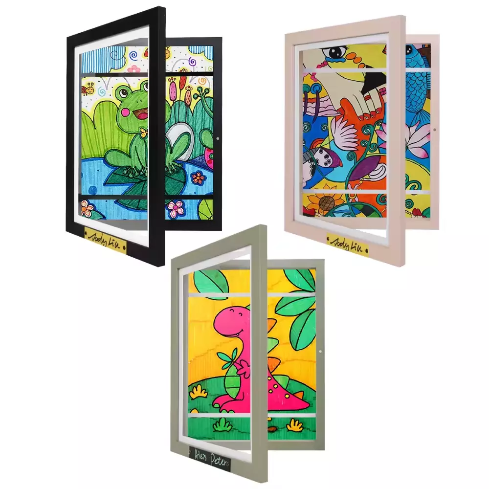 Custom MDF Wood Kid Artwork Frame Name Personal Signature Photo Frame ...