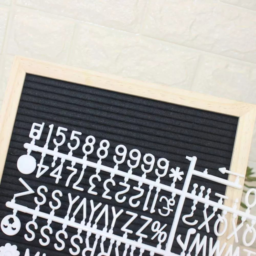Custom Natural Wooden Felt Letter Board Frame with Changeable Letters ...