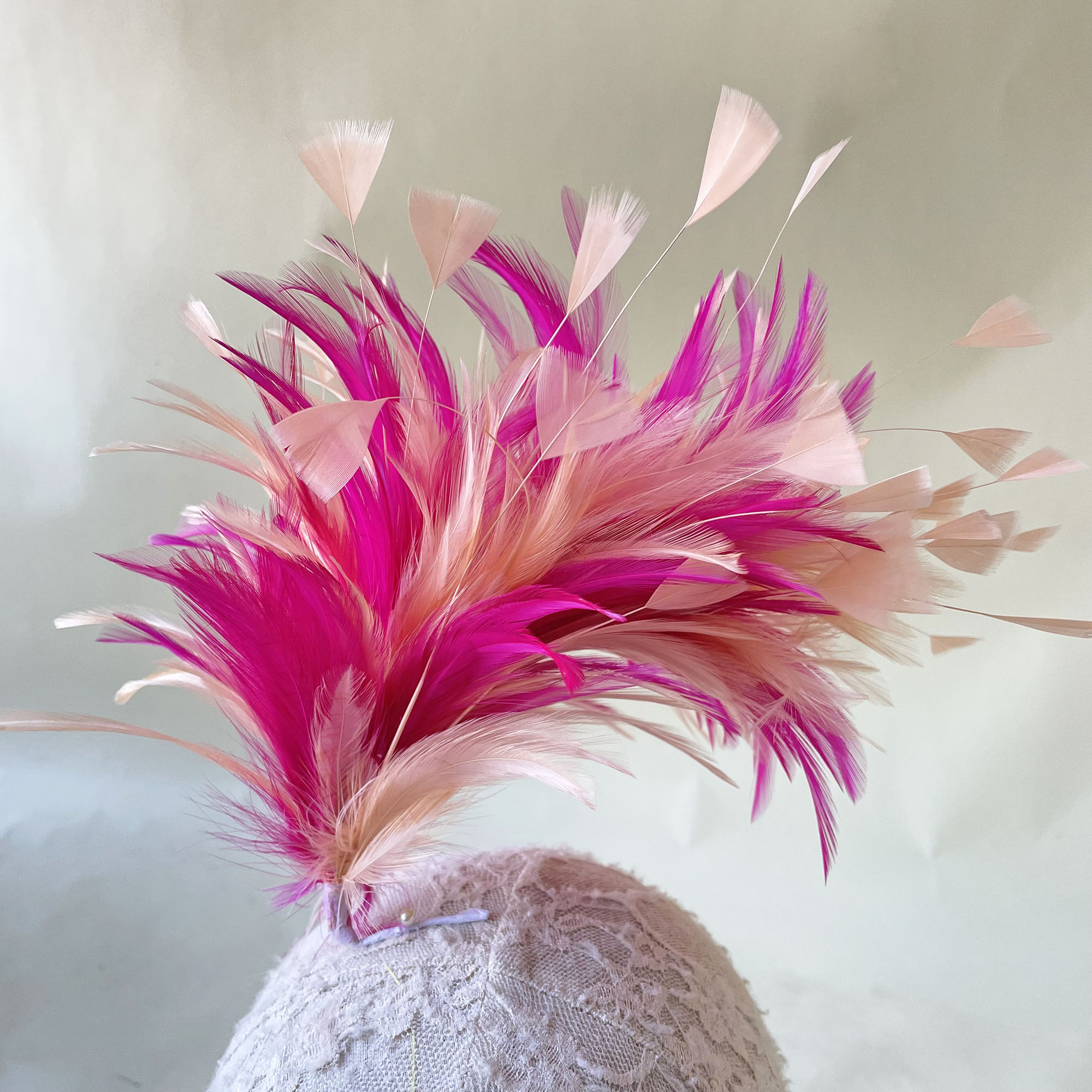 RM207 Feather Mount Stripped Coque Feather Millinery Fascinators Hat ...