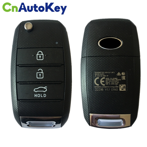 CN051026 KIA Optima Genuine Flip Key 2016 3 Button 433MHz 4D70 80BIT ...