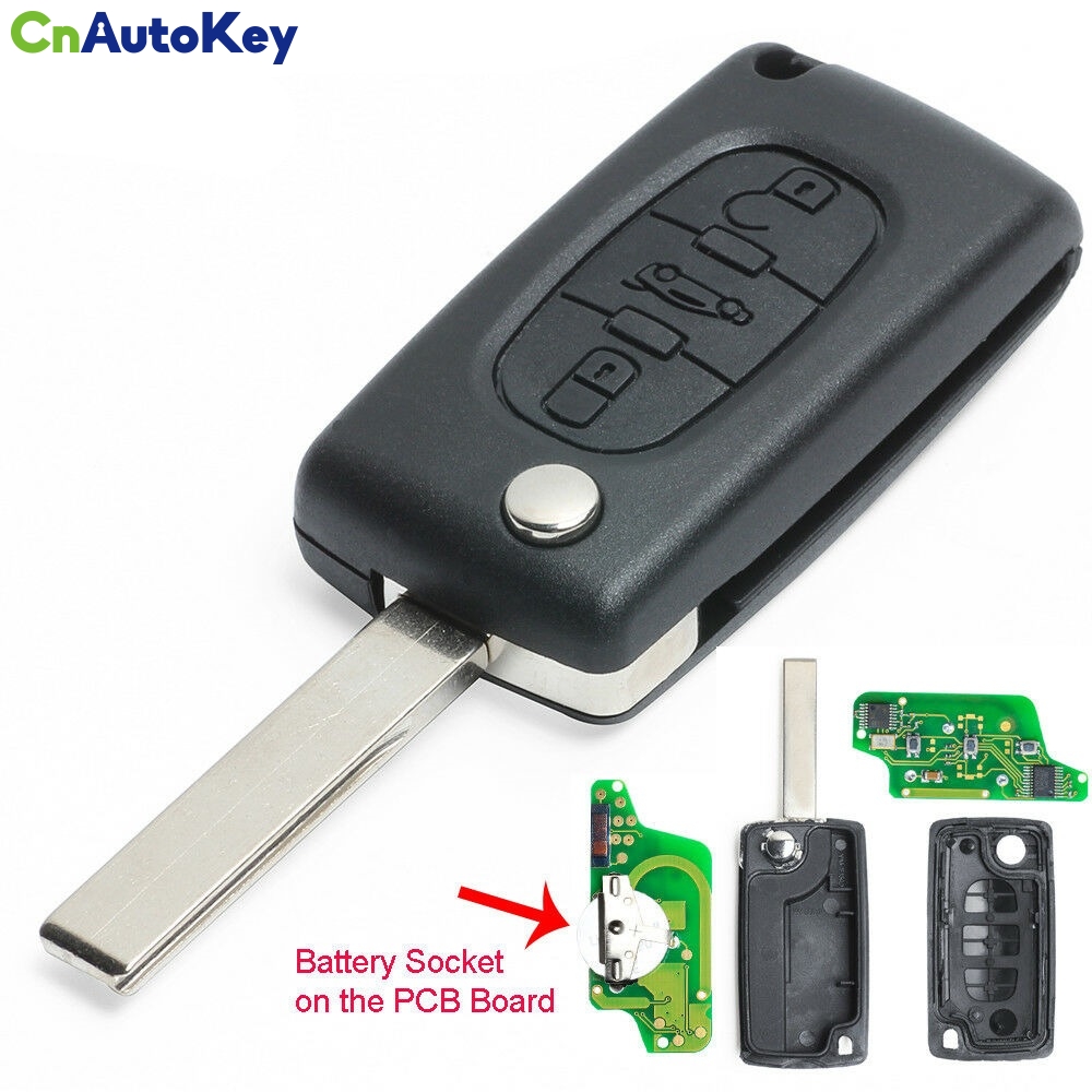 CN009033 FOR Peugeot 0523 ASK 3 Button remote key 433MHZ ID46 7941