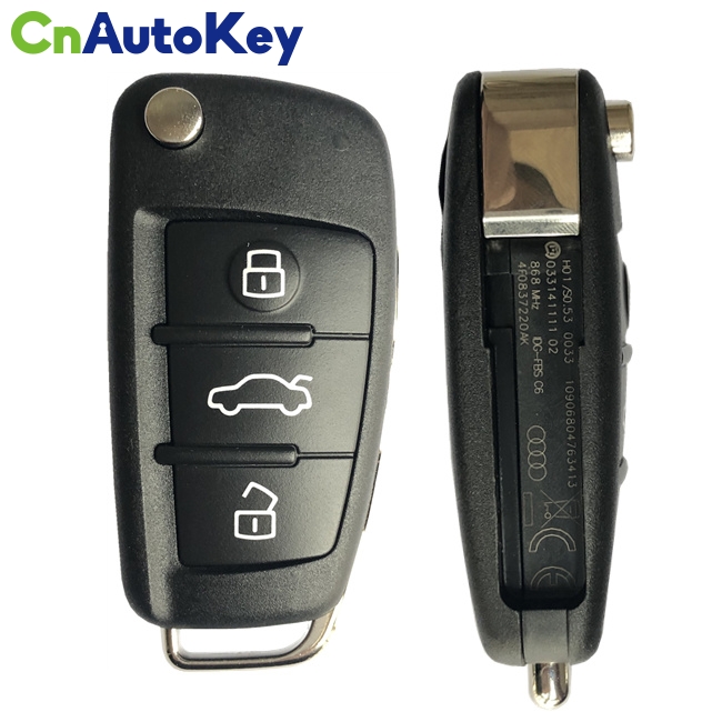 CN008078 Genuine Audi Q7, A6, S6 2006+ Flip Remote, 3Buttons 8E Chip ...