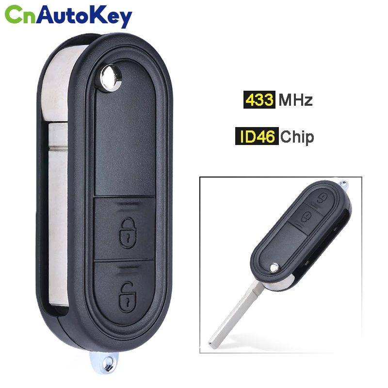 CN097011 433MHz ID46 chip 2 Button Replacement Flip Folding Remote Key ...