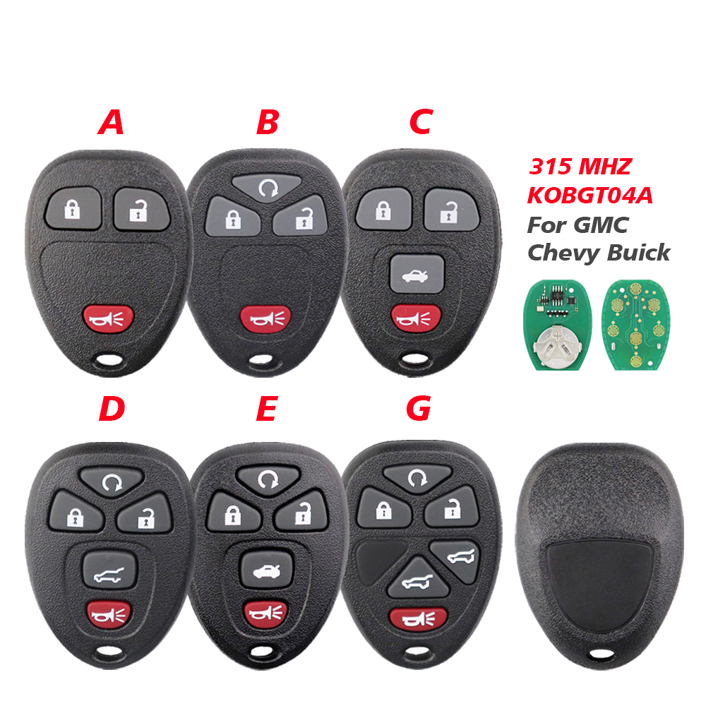 CN014110 Aftermarket 3/4/5/6 Button 315MHz KOBGT04A Smart Remote Key ...