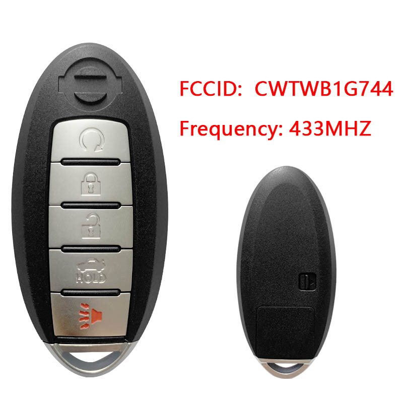 CN027057 NISSAN Patrol smart key, 5 buttons, FCC ID CWTWB1G744, PCF7952 ...