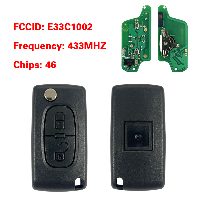 CN016039 Original Citroen Remote key 2 buttons CE0523 PCF7941 E33C1002 FSK