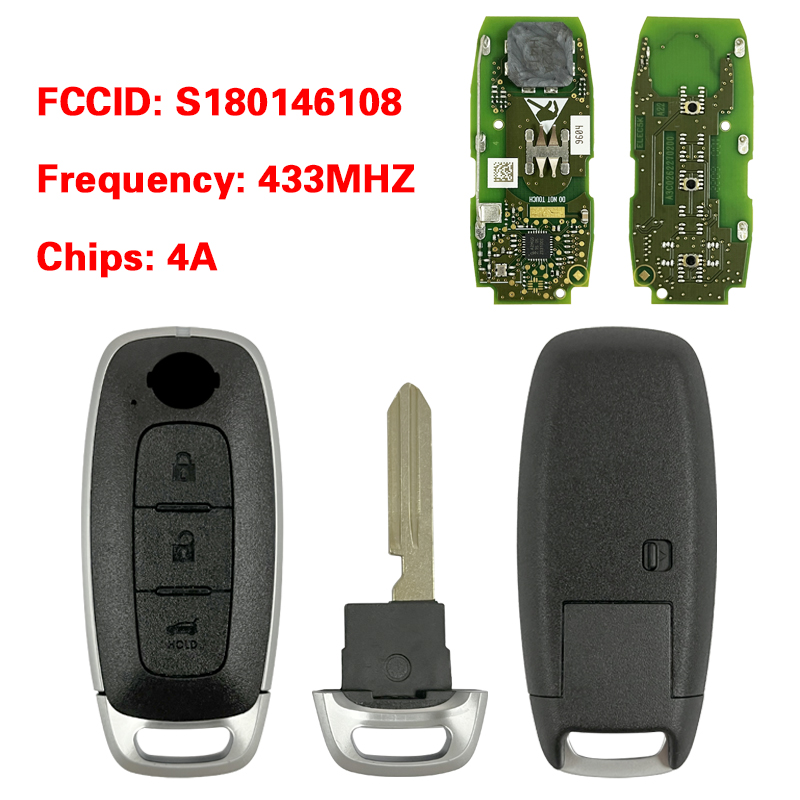 CN027041 Original 3 button 433MHz 433.92MHz key remote for Nissan with ...