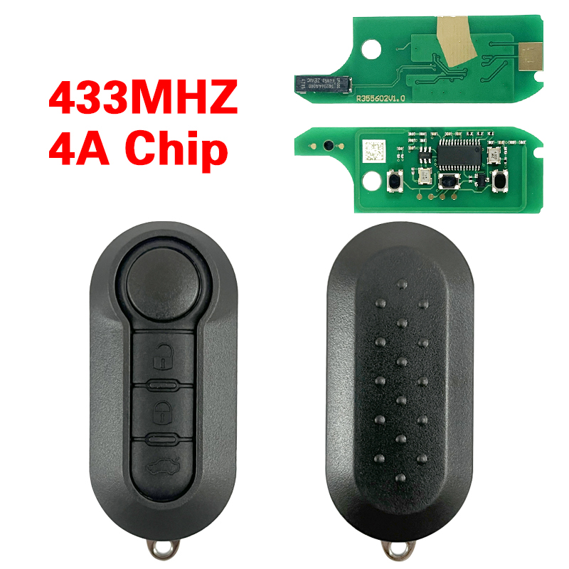 CN017041 Flip key 4A chip 433mhz for Fiat 3 button