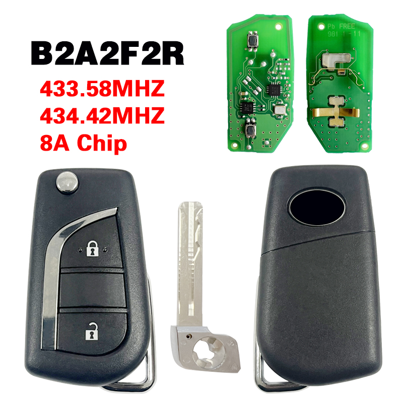 CN007344 Toyota original intelligent folding key 2 buttons 433.58/434 ...