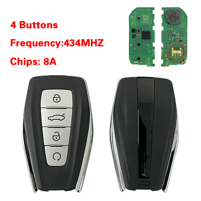 CN031017 Original Geely 4 Button Smart key 8A CHIP 434mhz,Auto keys