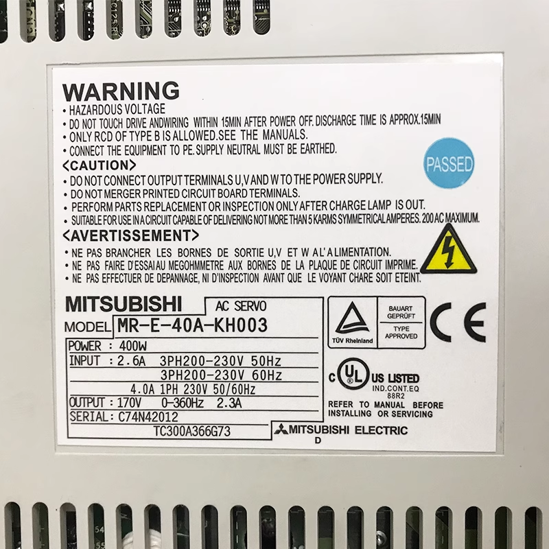 MR-E-40A-KH003 Mitsubishi AC Servo Driver