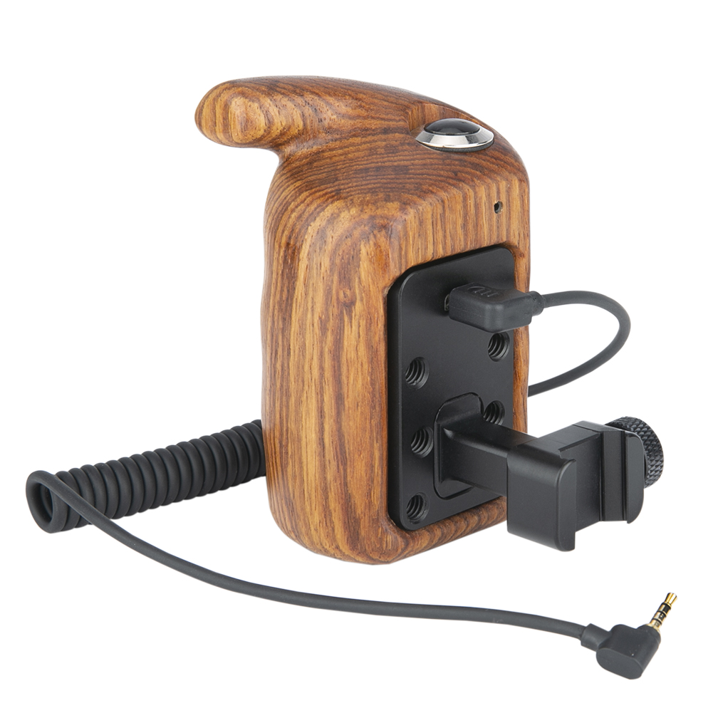 NICEYRIG Wooden Hand Grip (Left Side) with Record Start/Stop Remote ...