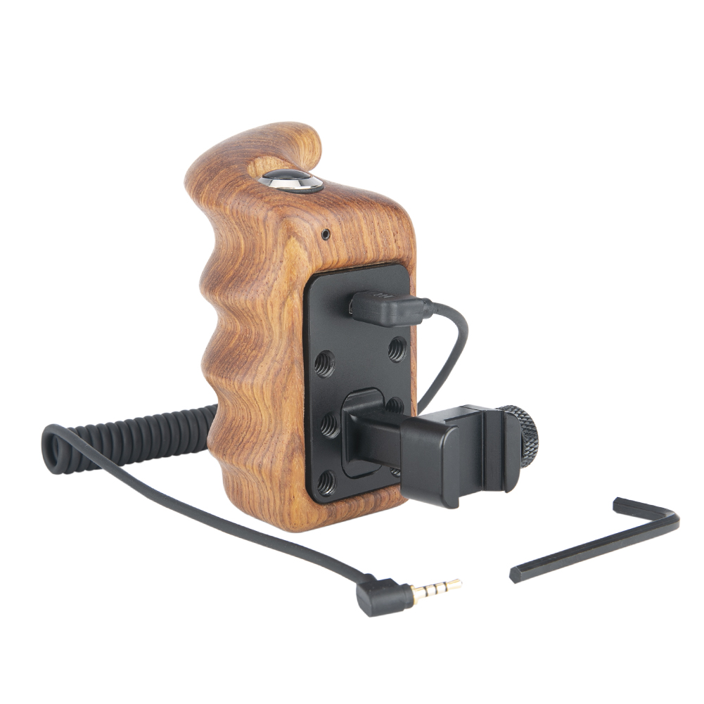 NICEYRIG Wooden Hand Grip (Right Side) with Record Start/Stop Remote ...