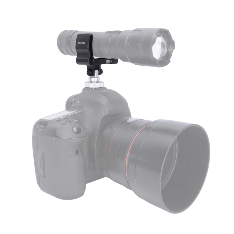 Niceyrig Shotgun Microphone Holder Clamp with Cold Shoe Adaptor (18 ...