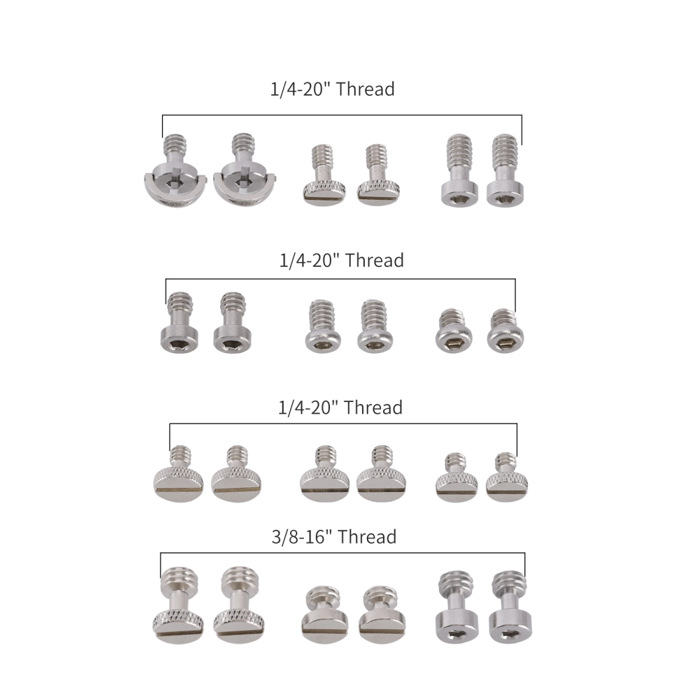 Niceyrig 24Pcs Camera Screws Set with Storage Cases Includes 1/4''-20 ...